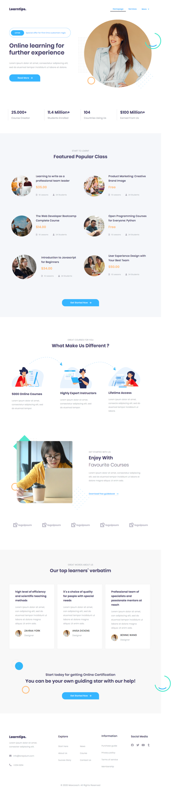 Learnera | e-Learning, School & University Elementor Template Kit by tokomoo